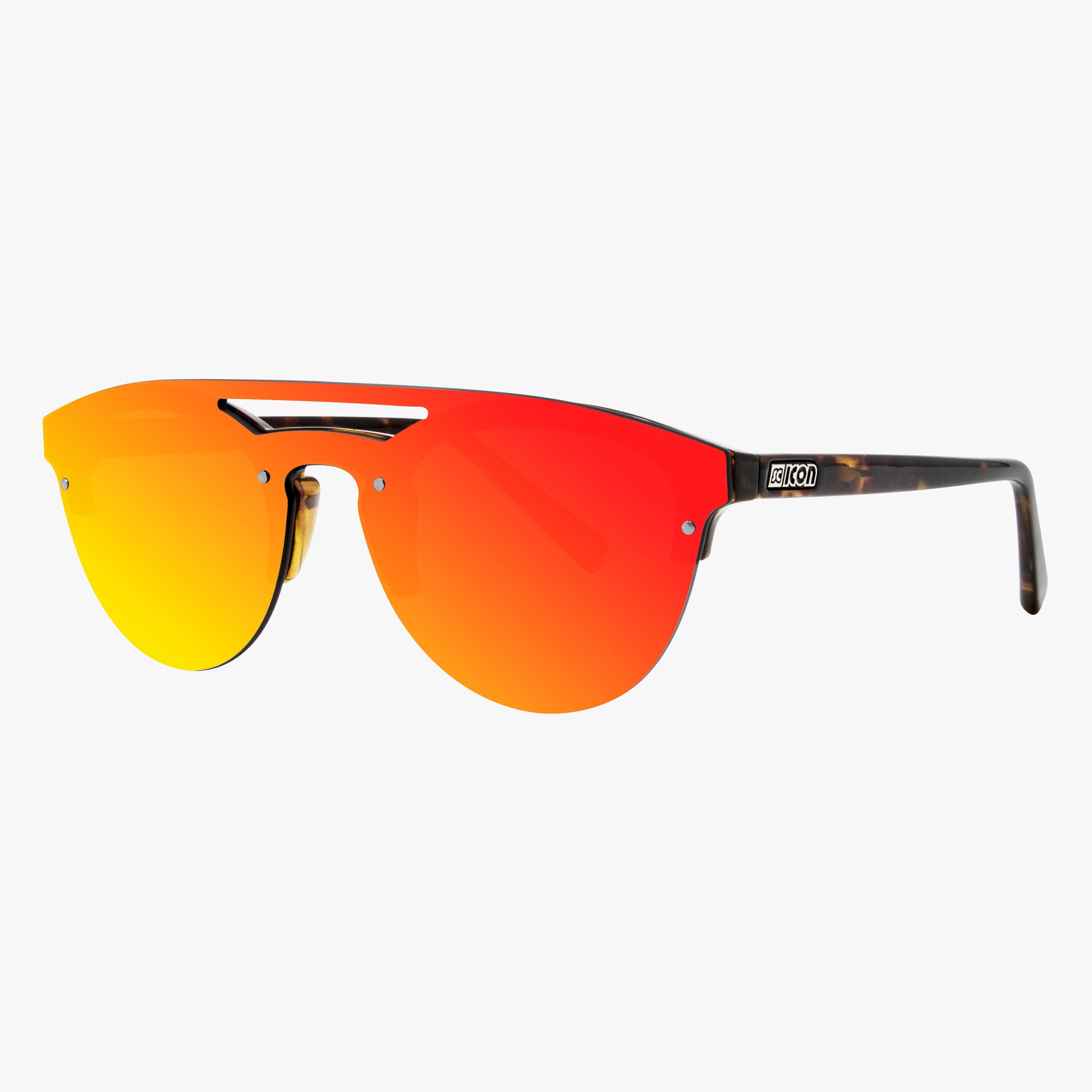 Tortoiseshell Frame, Red Lens Sunglasses | Scicon Sports